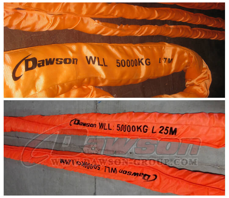 WLL 50T 50000kg Polyester Round Slings, Heavy Duty Endless Round ...