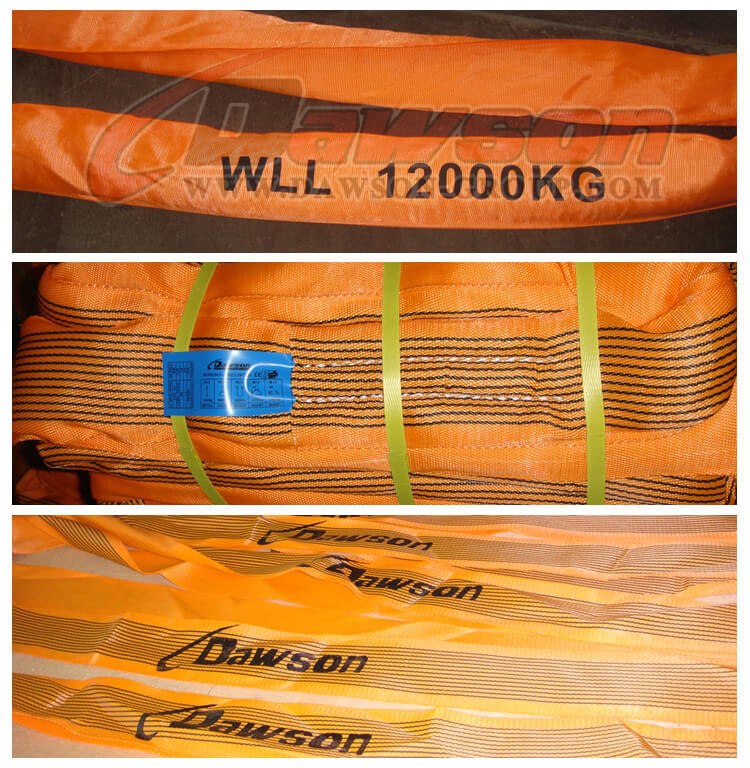 WLL 12T Polyester Round Slings, 12000kg Endless Round Lifting Slings ...