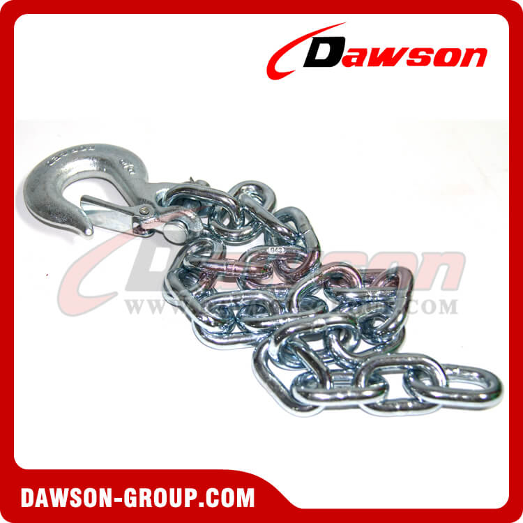 G43 Trailer Safety Chains Assembly with Slip Clevis Hook & Latch ...