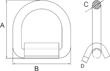 MBS 12000lbs/5500kgs 1/2" Forged lashing D Ring with Bracket - Dawson ...