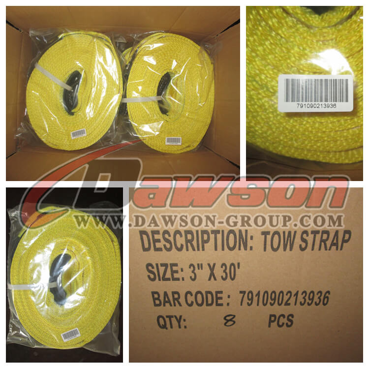 6 inch 2-Ply Nylon Recovery Tow Strap with 10 inch Cordura Eyes, Nylon ...