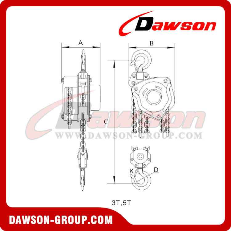 0.5T 1T 1.5T 2T 3T 5T 10T 20T Chain Block for Installing of Machinery, Manual Chain Hoist for ...