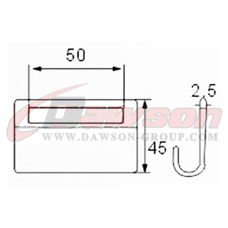 BS 800KG / 1760LBS Flat Hook, 50mm Zinc Plated Flat Hooks - Dawson ...