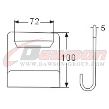 BS 8000KG / 17600LBS Flat Hooks, 3'' Forged Steel Flat Hooks - Dawson ...