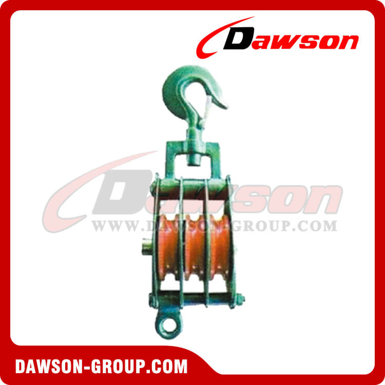 Closed Type Pulley Block Triple Sheave With Hook, snatch block, pulley ...