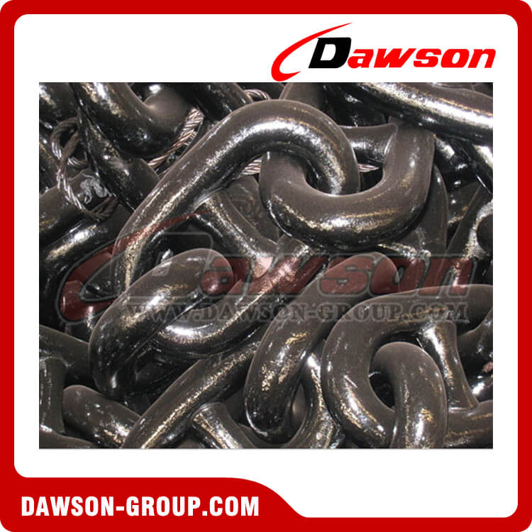 90MM Grade U2 U3 Stud / Studless Link Anchor Chain with Black ...