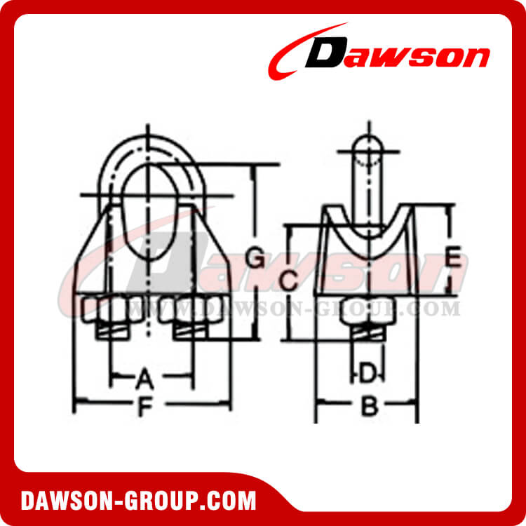 Galv. Malleable Wire Rope Clip TypeGalv. Malleable Wire Rope Clip Type ...
