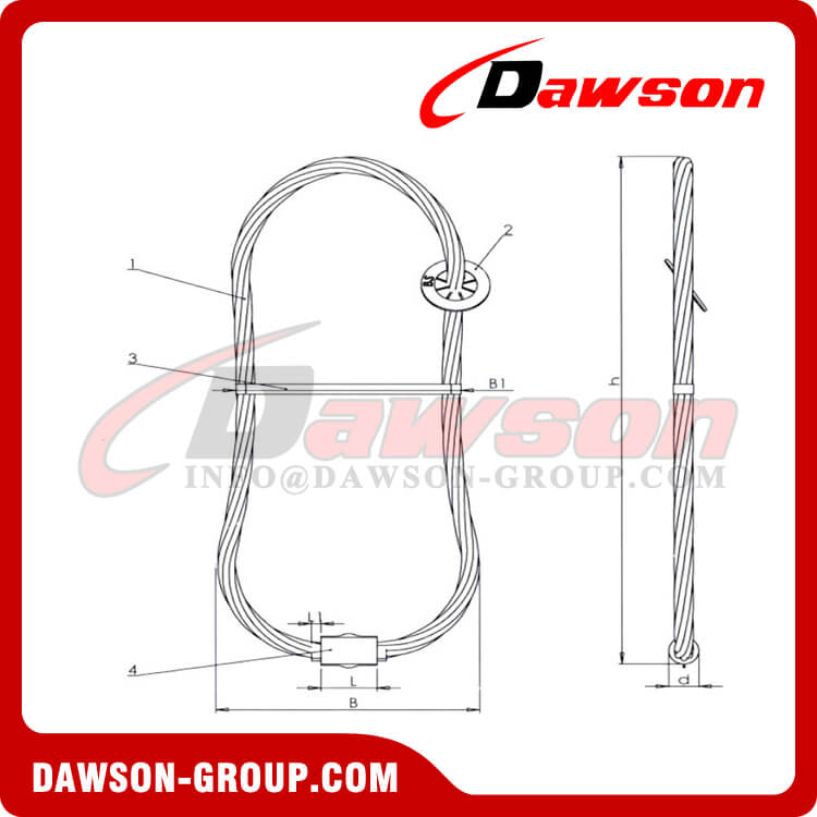 6x19+IWR Galvanized Steel Wire Rope, Cast-in Loop, Lifting Clutch ...