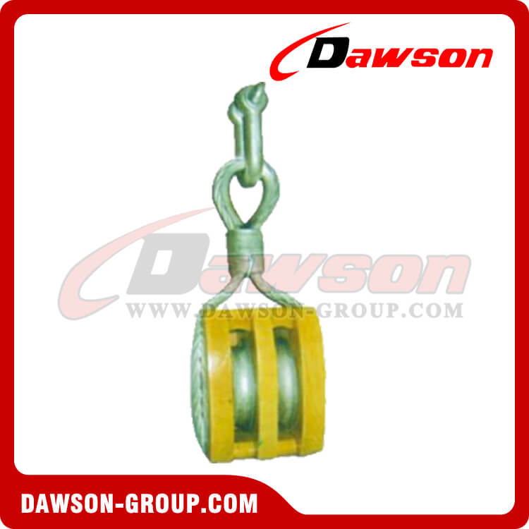 Nylon Rope Wooden Block Double Wheel, snatch block, snatch blocks ...