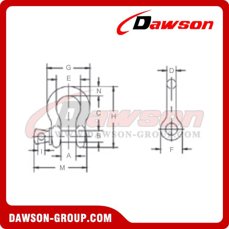WLL 1T US Type Bolt Type Anchor Shackles, Drop Forged Steel Dee Shackle ...