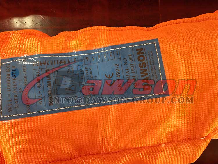WLL 40T Polyester Round Slings AS 4497, 40000KG Heavy Duty Round ...