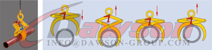 Round Stock Grabs Lifting Clamp for Horizontal Transport, Steel Pipe ...