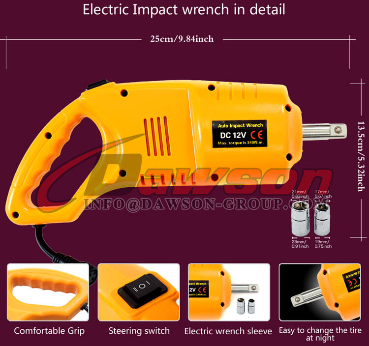 12V DC Electric Impact Wrench, Auto Impact Wrench, Adjustable Portable ...