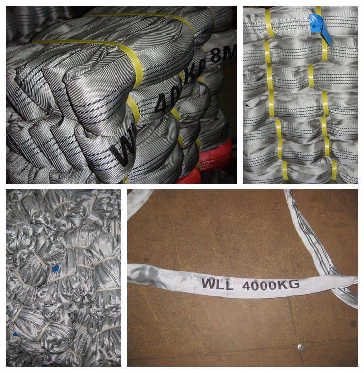 WLL 4T Polyester Round Slings, 4000kg Synthetic Endless Round Lifting ...