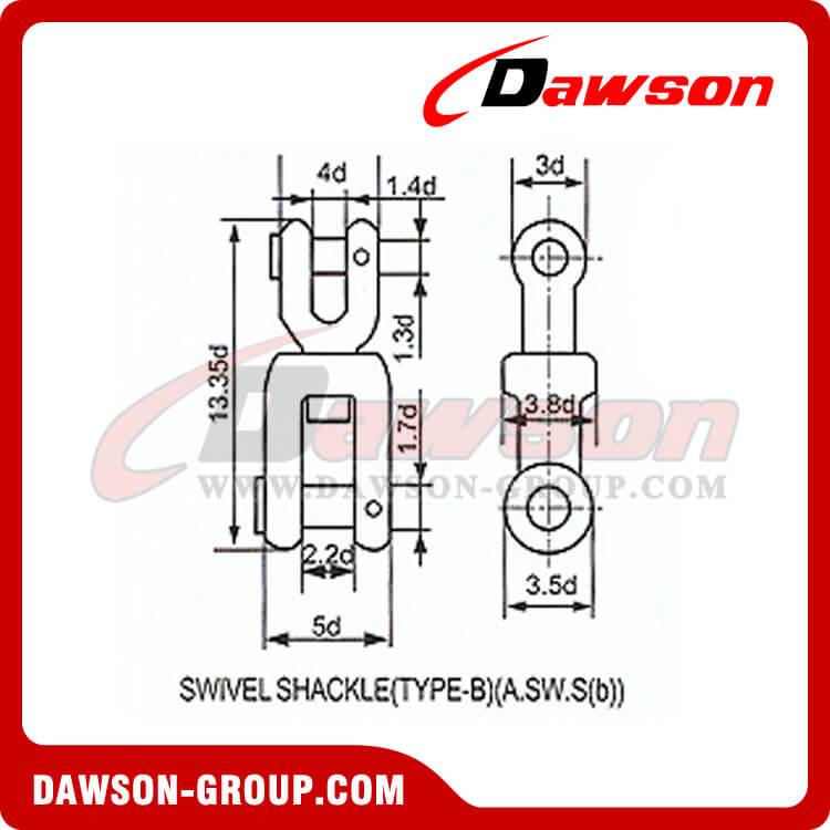 B Shaped Rotary Shackle for Marine Anchor Chain, bow shackle, mooring ...