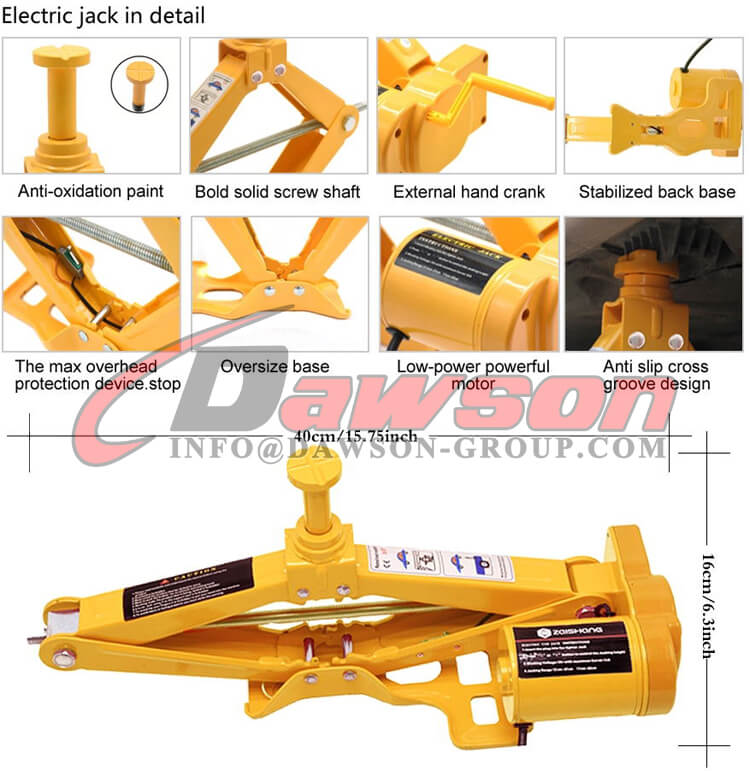 DC 12V 2T or 3T 42CM Electric Scissor Jack Suit, Electric Car Jack for ...