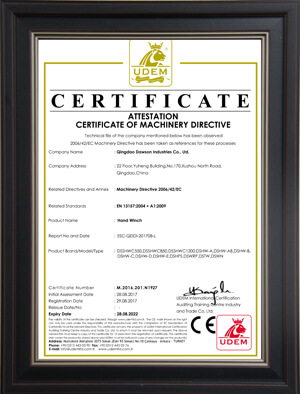 Certificates of Ratchet Straps, Tie Down Lashing, Lifting Chains ...