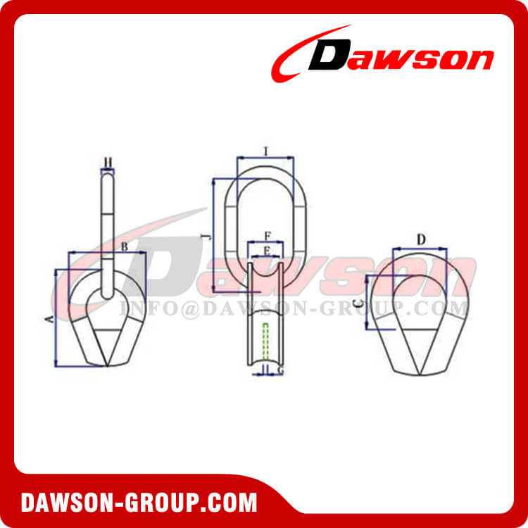 Hot Dip Galvanized Fiber Rope Thimble K3-B with Ear & Master Link for ...