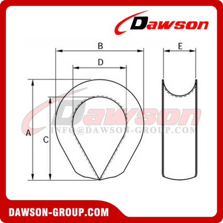 K3 Galvanized Fibre Rope Thimble, Hawser Thimbles Suitable for Fiber ...