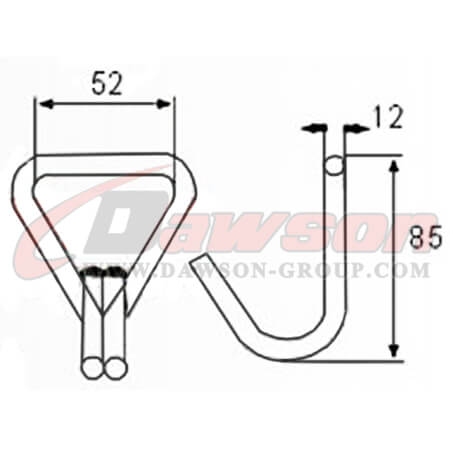 BS 2000KG / 4400LBS Double J Hook, 2” Zinc Plated Double J Hooks ...