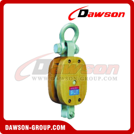 Regular Wood Block Single Sheave With Shackle, snatch block, regular ...