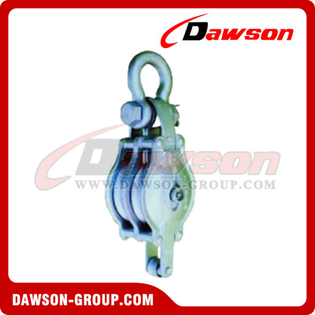 Malleable Iron Shell Block For Manila Rope Double Sheave With Shackle ...