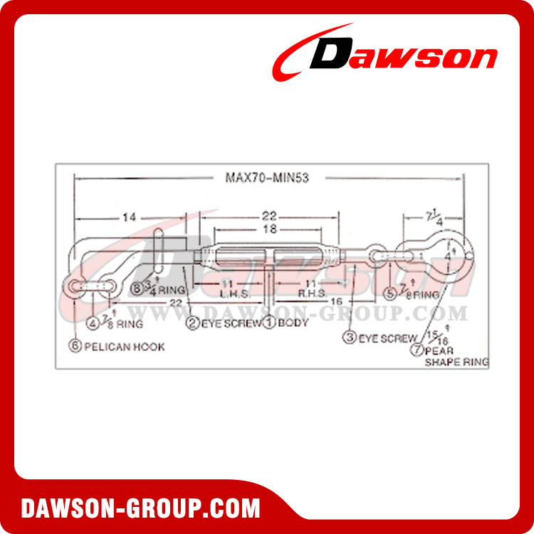 DAWSON Deck Lashing Turnbuckles, Cargo Securing Container Lashing Turnbuckle, Forged Turnbuckles ...