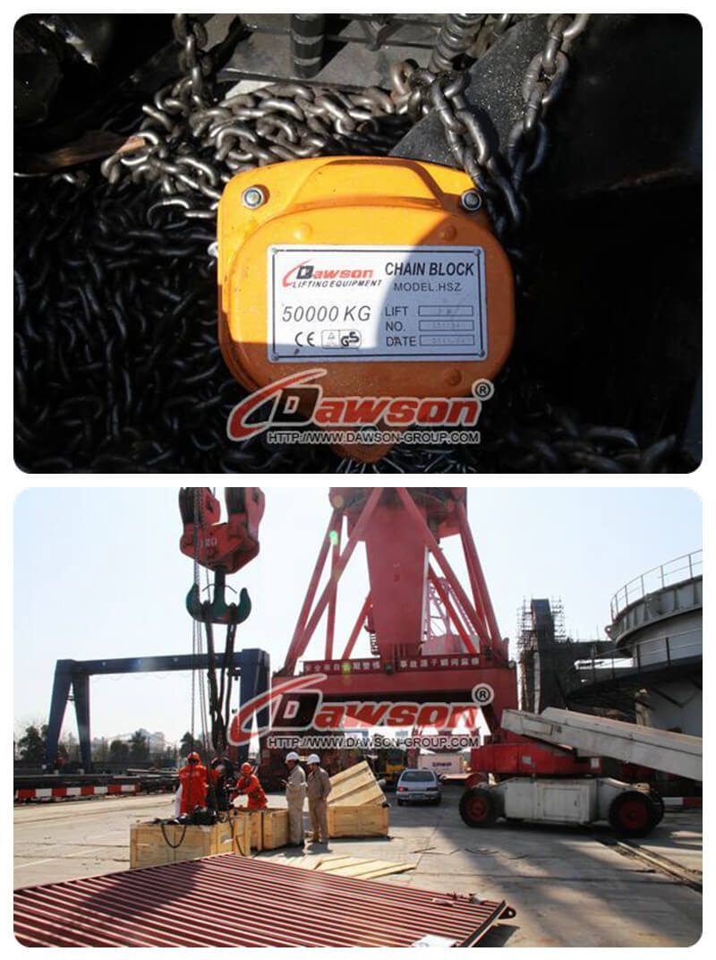 DSVD-50T 50 TON - 50T - 50000KG Heavy Duty Manual Chain Hoist, Chain ...