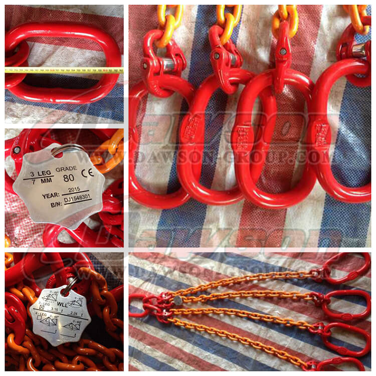 Grade 80 Quadruple Leg Chain Sling, G80 Four Leg Chain Slings for Lifting & Lashing - Dawson ...