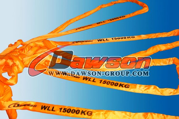 WLL 15T 15000kg Polyester Round Slings, Heavy Duty Endless Type Round ...