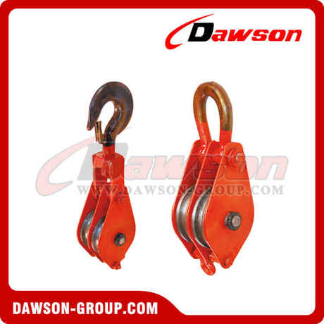 Hook Chain link Series Closed Double Wheel Pulley closed double pulley Double Wheel Pulley with hook China Manufacturer Supplier Factory