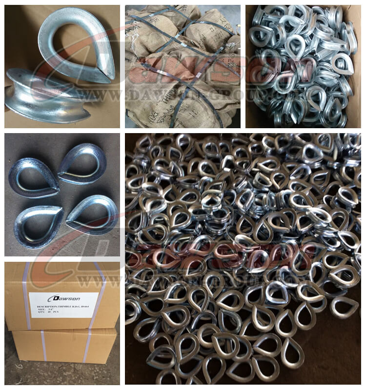 BS464 Wire Rope Thimble, Hot Dipped Galvanized Super Carbon Steel Wire ...