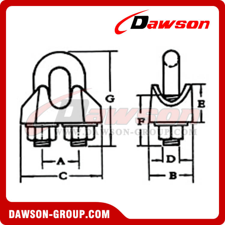 DIN 1142 Galv. Malleable Cast Wire Rope Clip, Galvanized Heavy Duty ...