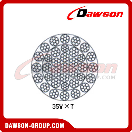 No-Roating Steel Wire Rope With Many Layers Construction (35W×7 ...