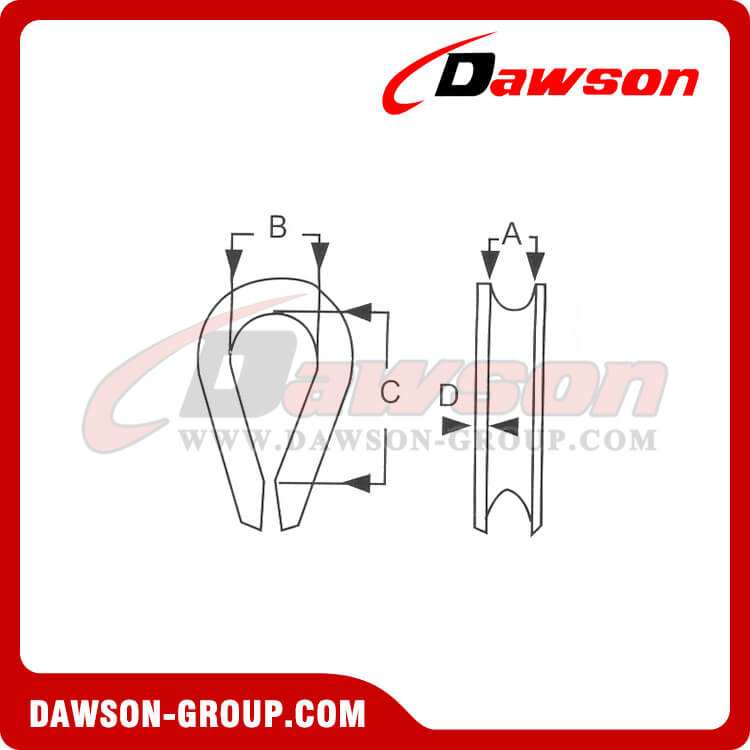 Thimble Commercial US type Stainless Steel Wire Rope Thimbles - Dawson ...