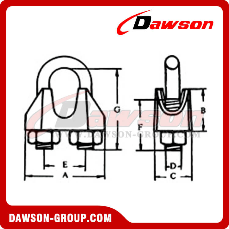 DIN 741 Galv. Malleable Casting Wire Rope Clip, Cast Steel Galvanized ...