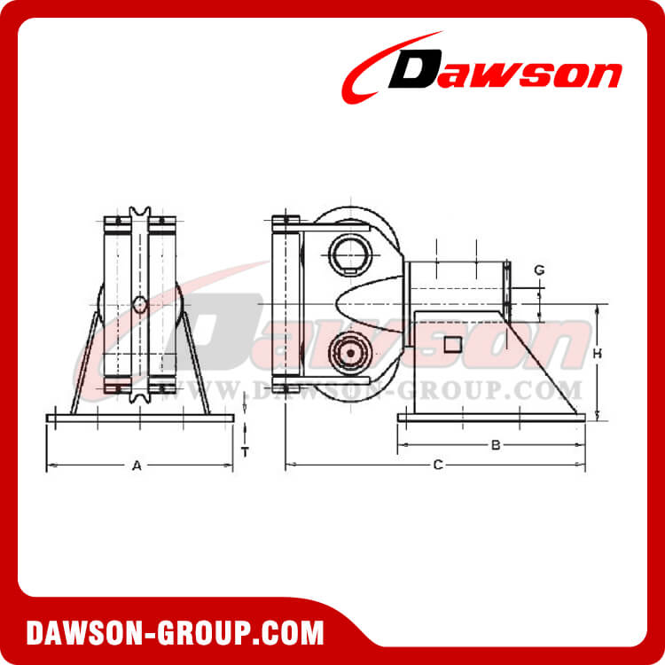 Deck Mounted Single Sheave or Double Sheaves Anchor Fairlead - Dawson ...