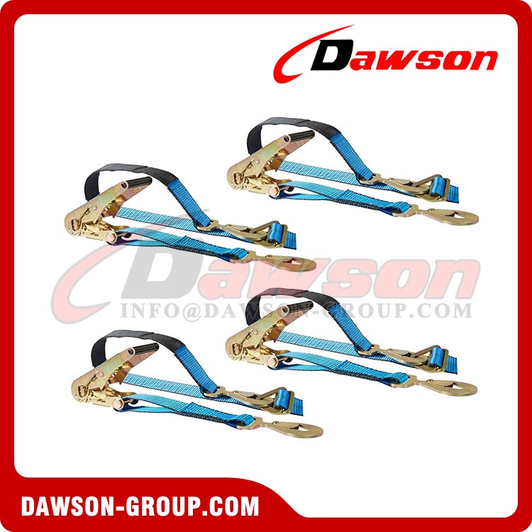 2''x 8' Ratchet Axle Straps with Snap Hooks Race & Trailer Car Hauler ...