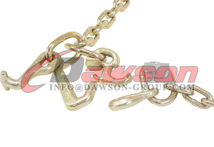 5/16'' x 6' Leg Grade 70 Tow Chain with RTJ Cluster Hooks & Grab Hooks ...