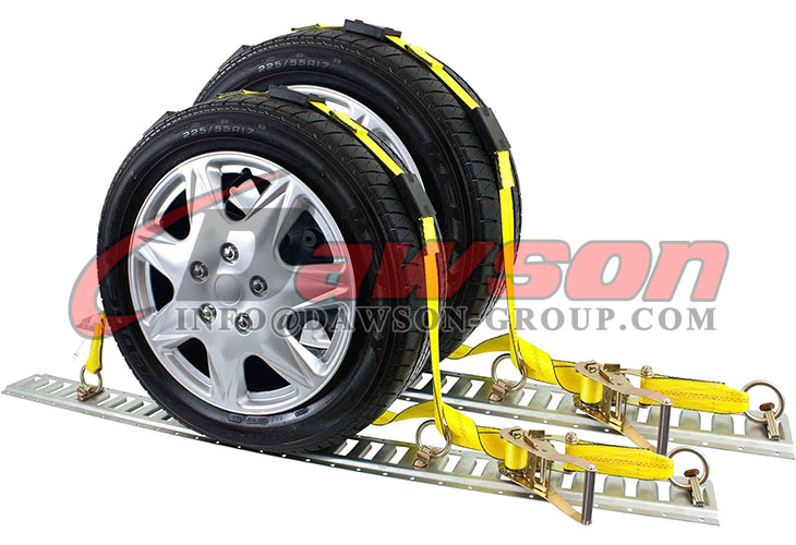 2'' x 10' E Track Tire Straps, Over The Tire Car Hauler Ratchet Wheel ...
