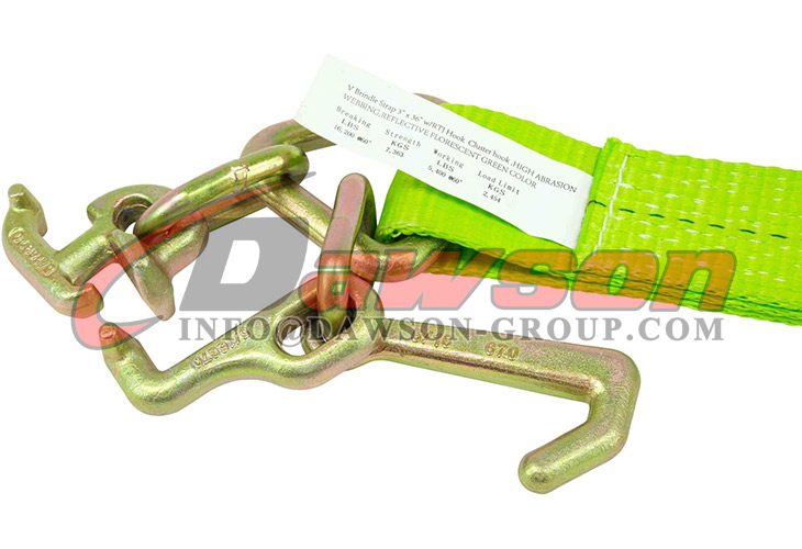 Tow Straps V Bridle 3'' ×24'' with RTJ Clusters, Hi VIZ/HI Abrasion ...