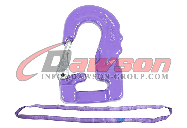 Endless Round Sling 4' Purple with Hook Combo, 2600 lbs WLL Crane ...