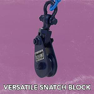 4 Ton 4.5'' Snatch Block with Swivel Shackle and 30'' Chain (3/8 G100 ...
