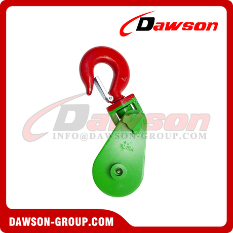 Snatch Block with Hook WLL 4 Ton 4 1/2'' Sheave 1/2 Inch Wire Rope ...
