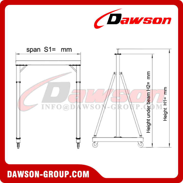 Fixed Height Stainless Steel Gantry Crane - Dawson Group Ltd. - China ...
