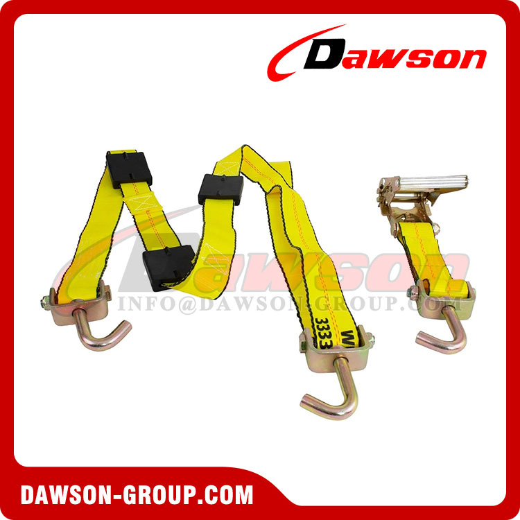 2'' x9' Over The Wheel Tire Straps with Ratchet, Swivel J Hook & Rubber ...