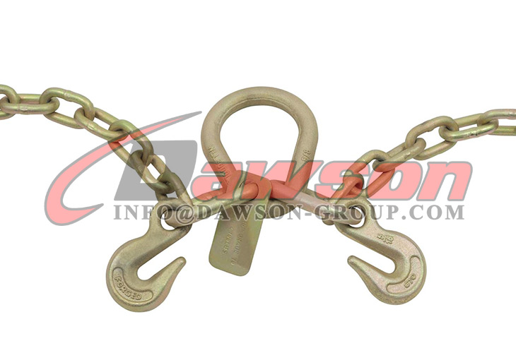 5/16''x2' Leg Grade 70 V-Chain Bridle Tow with 15'' Large Shank J Hook ...