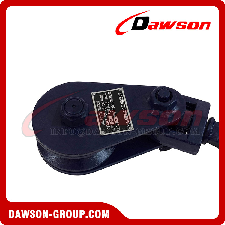 4 Ton 4.5'' Snatch Block with Swivel Shackle and 30'' Chain (3/8 G100 ...