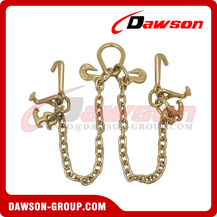5/16'' Grade 70 V-Chain Bridle with RTJ Cluster Hooks & Grab Hooks - 2 ...