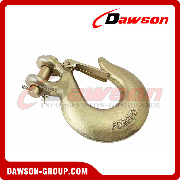 G70 3/8'' Clevis Slip Hook with Latch, 6600 LBS WLL Heavy Duty Grade 70 ...